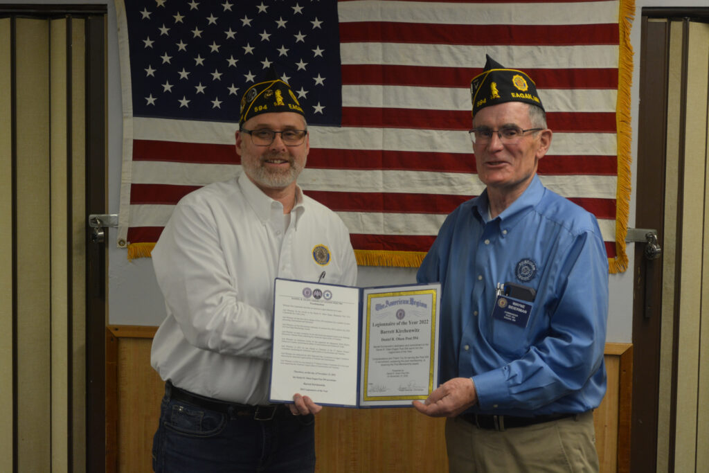 Legionnaire of the Year Award 2022 – Daniel R Olsen Post 594