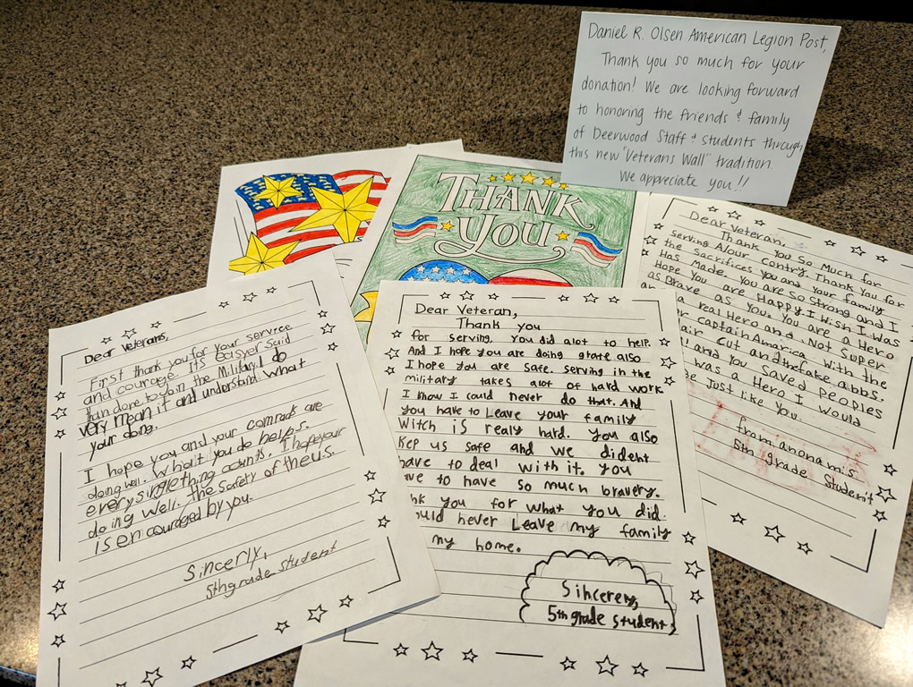 Veterans Day Letters – Daniel R Olsen Post 594